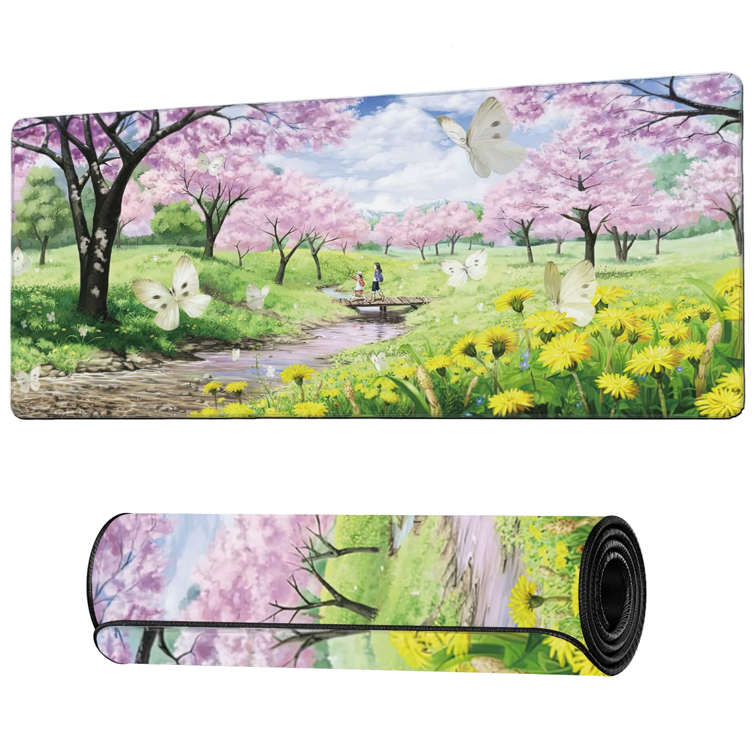 Amazon.com: Spring Garden Extended Gaming Mouse Pad Large Desk Mat with ...