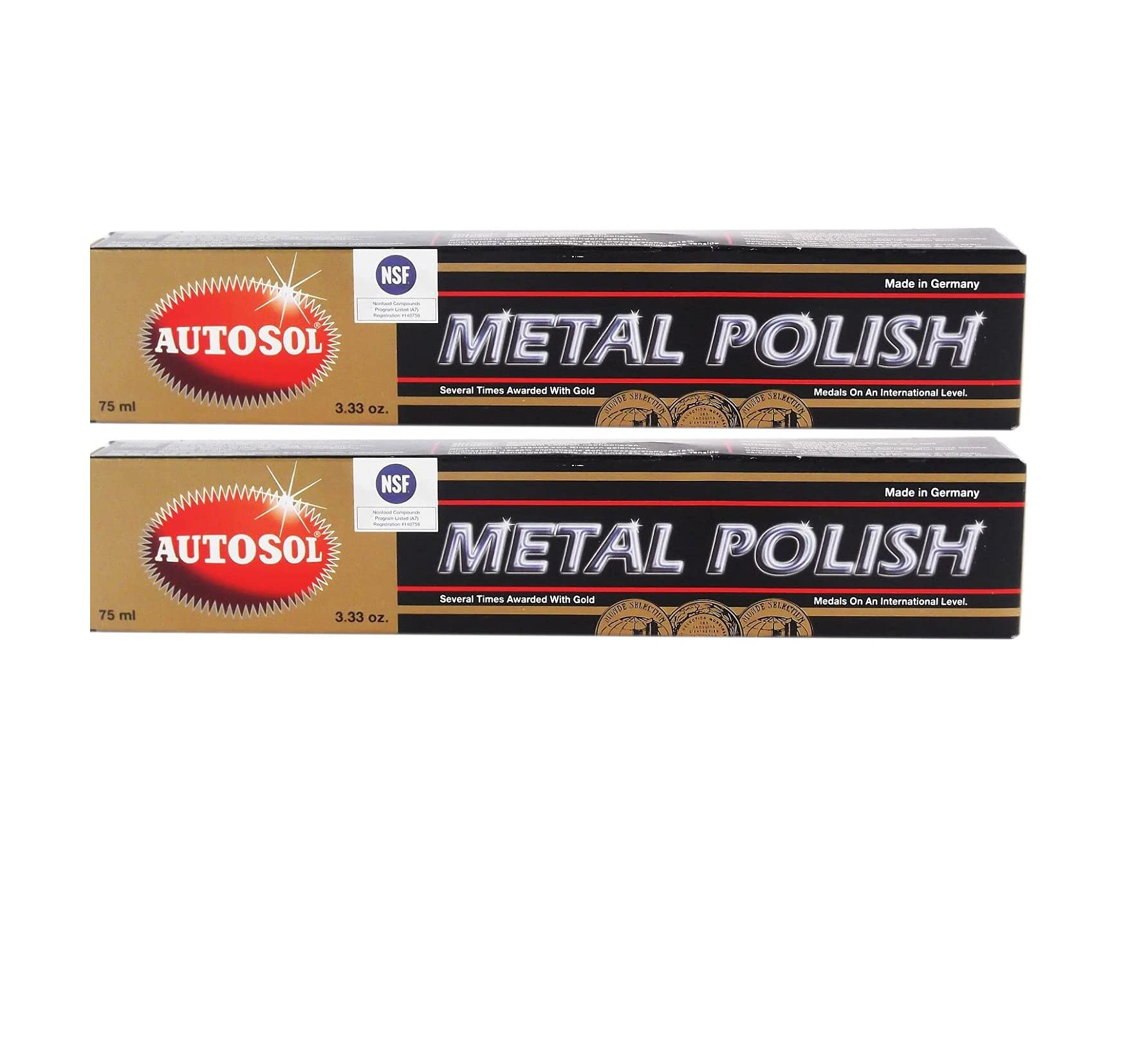 2x Autosol Metal Polish and Chrome Aluminium 75ml 3.33 oz FRESH STOCK ...