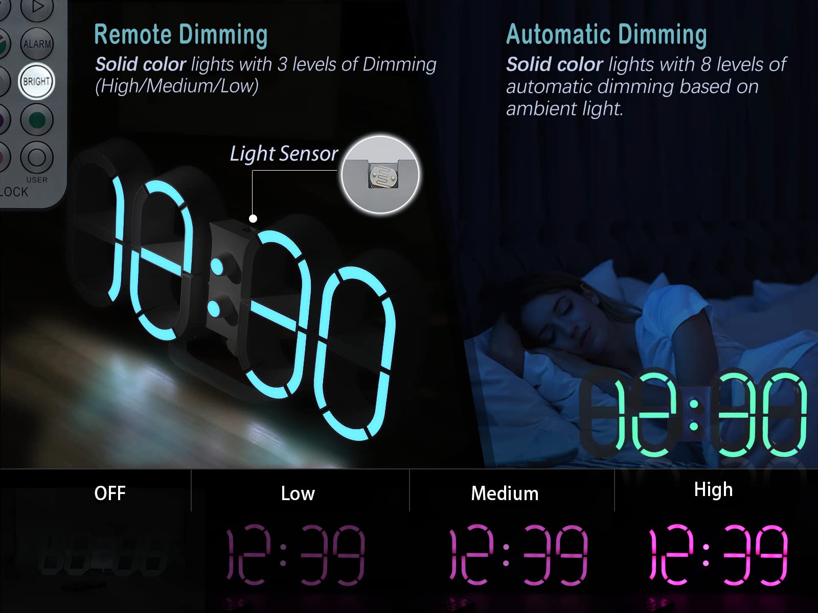 Snapklik.com : KOSUMOSU Digital Clock Neon Wall Clock For Living Room 9 ...