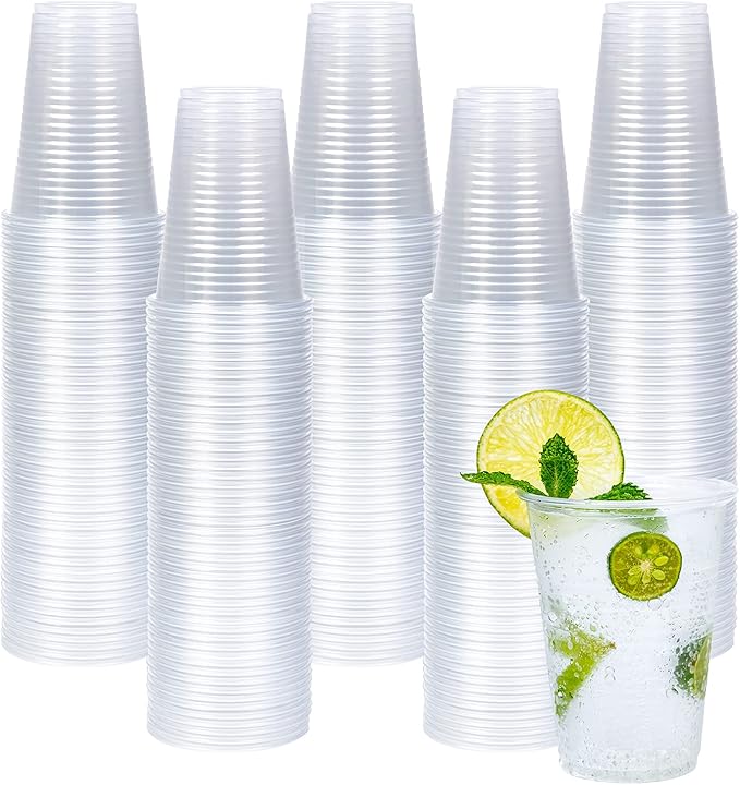 Amazon.com: 300 Pack 7Oz Clear Plastic Cups,7 Ounce Disposable Cups ...