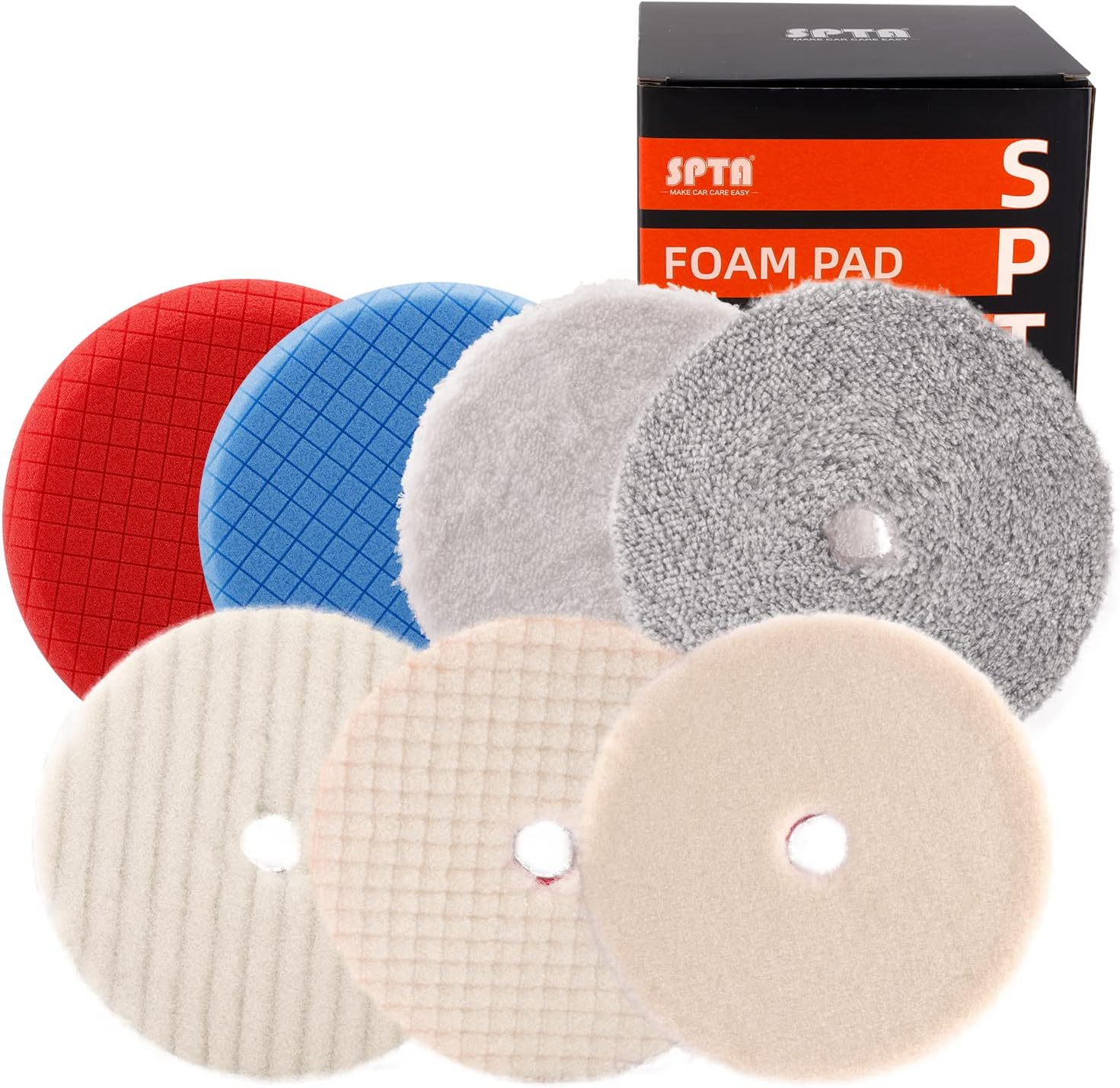 Amazon.com: Buffing Polishing Pads, SPTA 7Pc 5.5 Inch Face for 5Inch ...