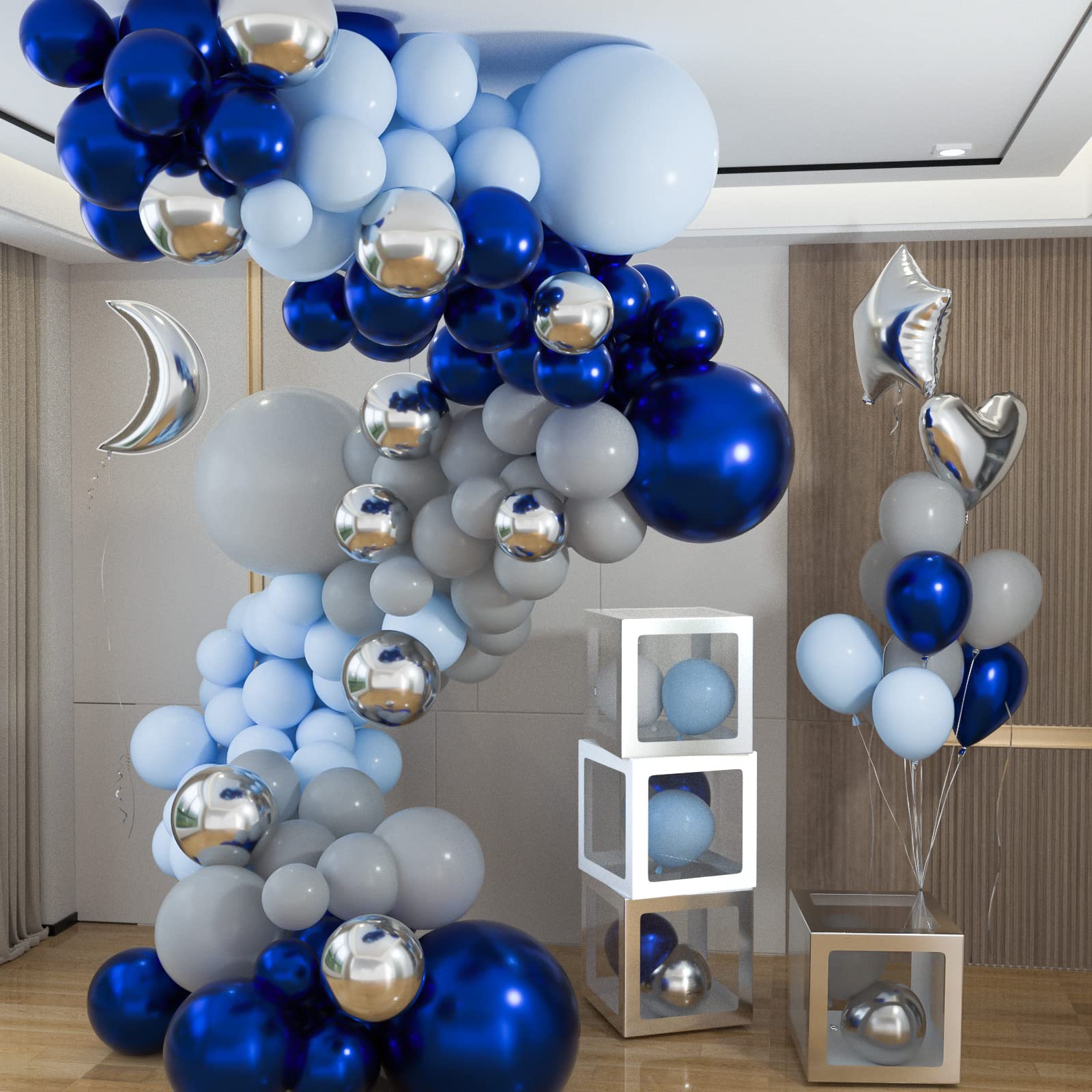 Baby Shower Azul Marino Y Gris Tu Mundo