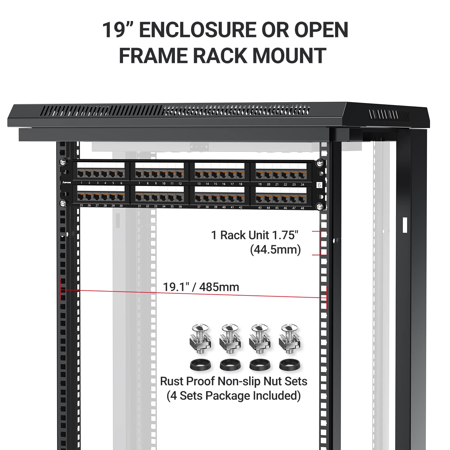 Snapklik.com : AMPCOM Premium Series CAT6 48 Ports Patch Panel, Rack ...