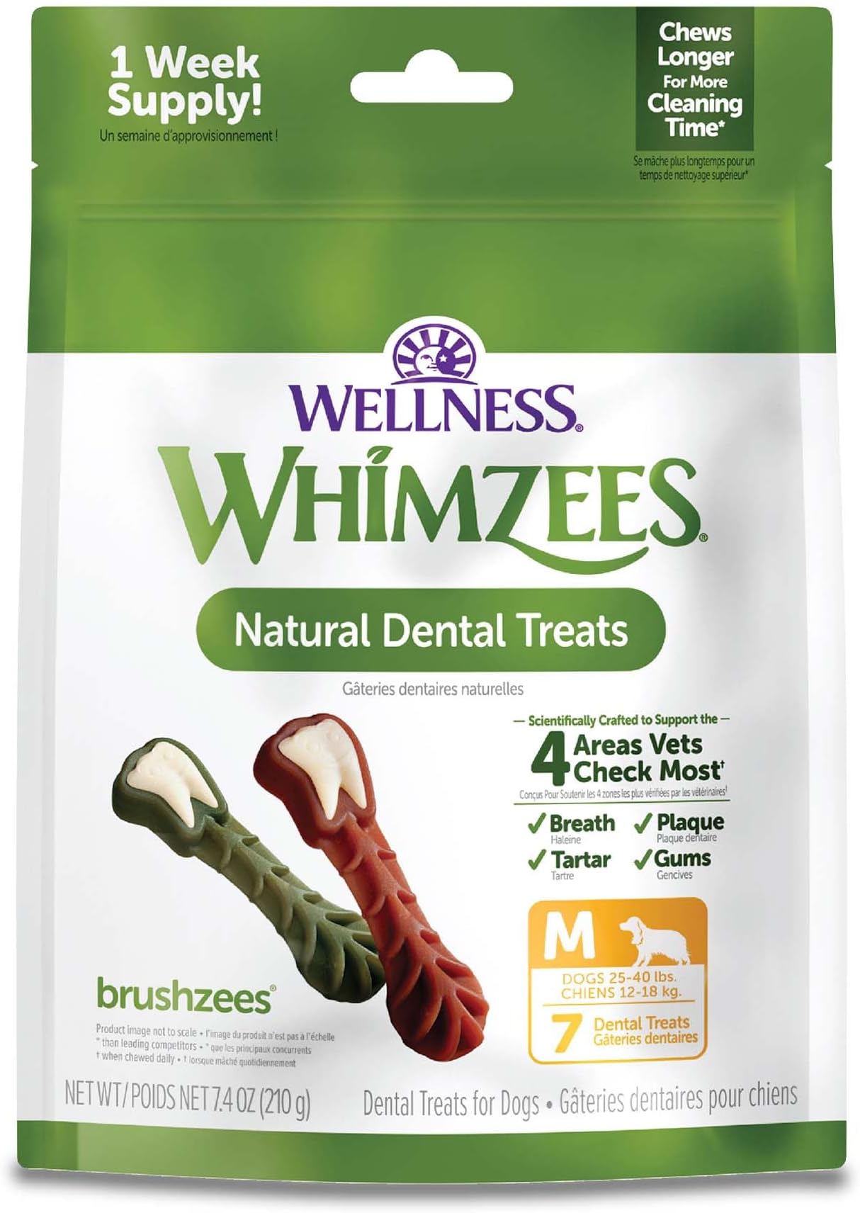 Amazon.com : Whimzees (2 Packages) Toothbrush Star Small Value Bag, 24 ...