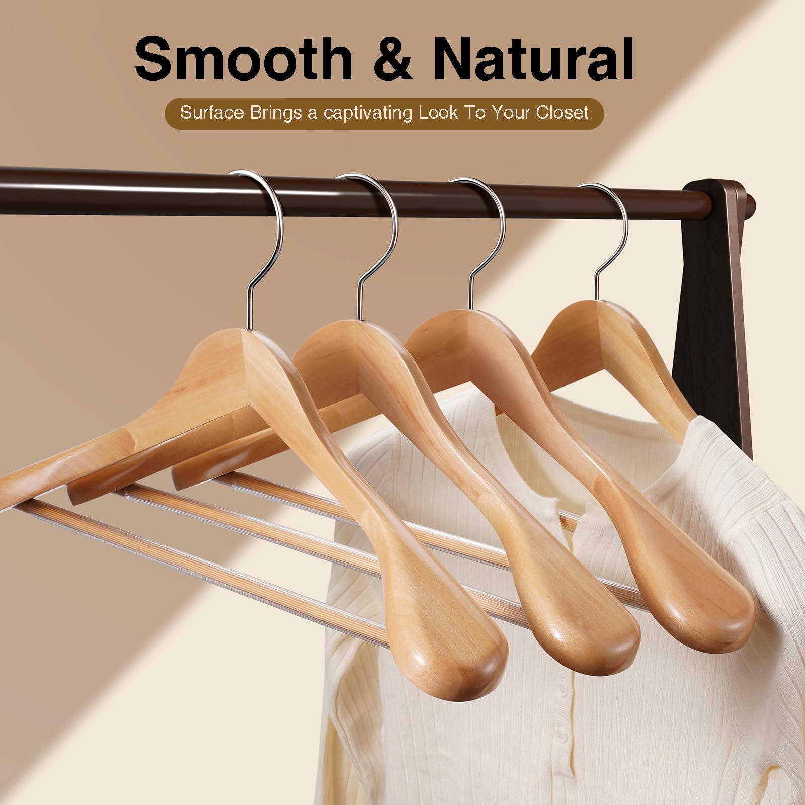Snapklik.com : Ulimart Wide Shoulder Hanger 10 Pack,Solid Wood Hanger ...