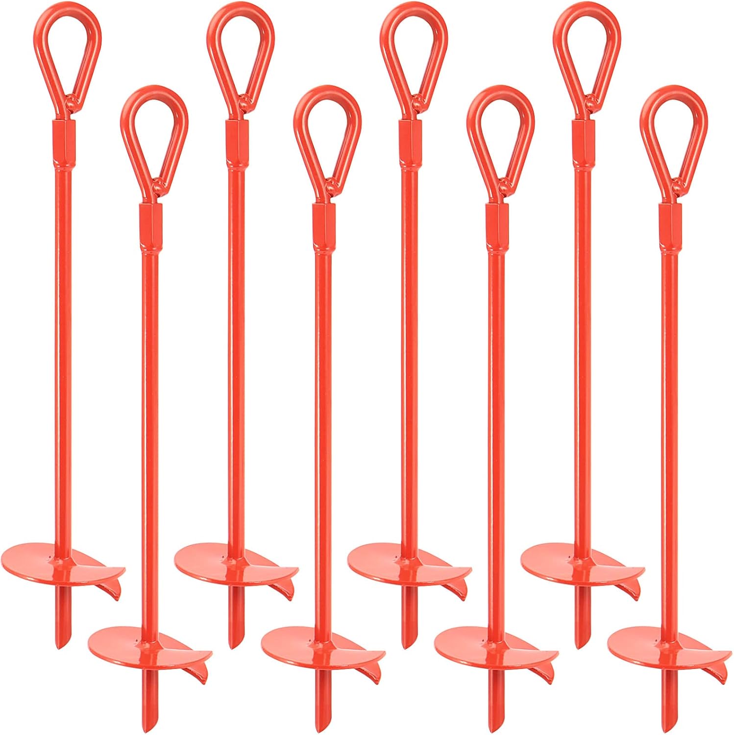 Amazon.com : Ground Anchors, SEHOI 8 Pack 15 Inch Red Coated Earth ...