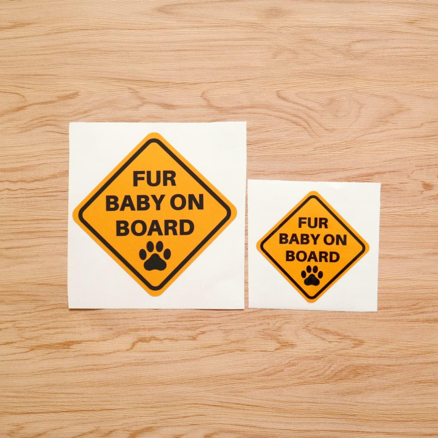 Amazon.com - Fur Baby On Board Dog Cat Paw Print Rhombus Car Truck ...
