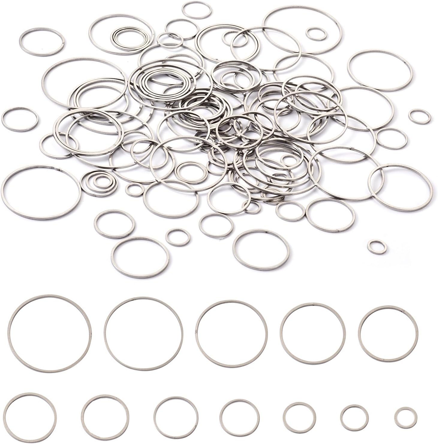 Amazon.com: Craftdady 130pcs Stainless Steel Hollow Round Frame ...