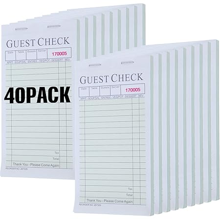 Amazon.com: 60 Pack Server Note Pads Guest Check Books for Servers ...