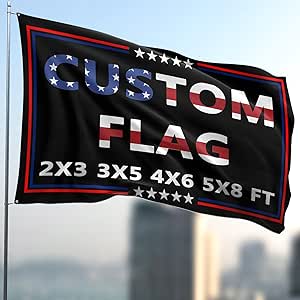 Amazon.com : Custom Flag 5x8 Ft Double Sided Outdoor,Personalize Print Your Own Text/Photo/Logo ...