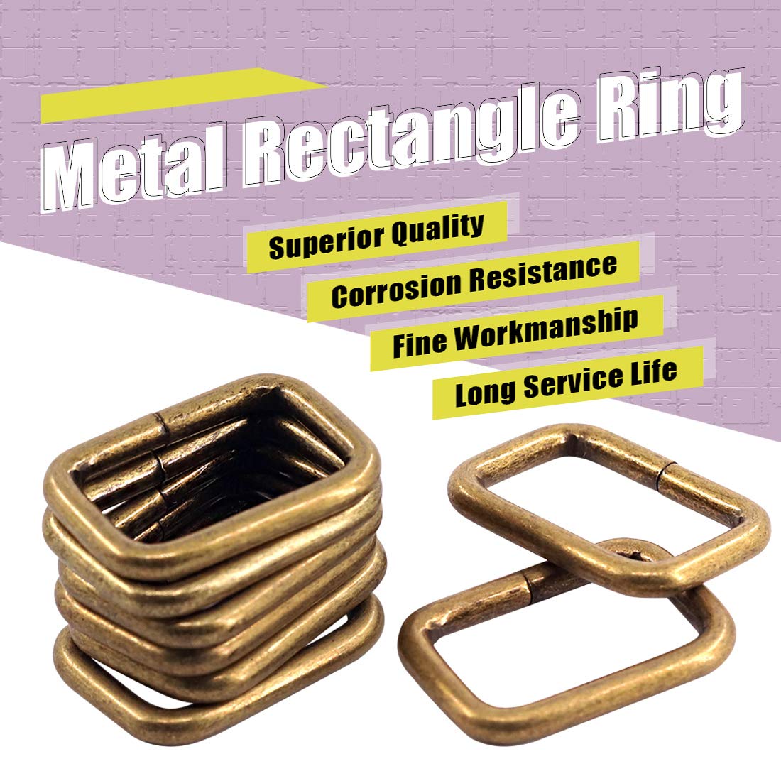 Snapklik.com : Swpeet 60Pcs 1/2 Inch - 13mm Bronze Metal Rectangle Ring ...
