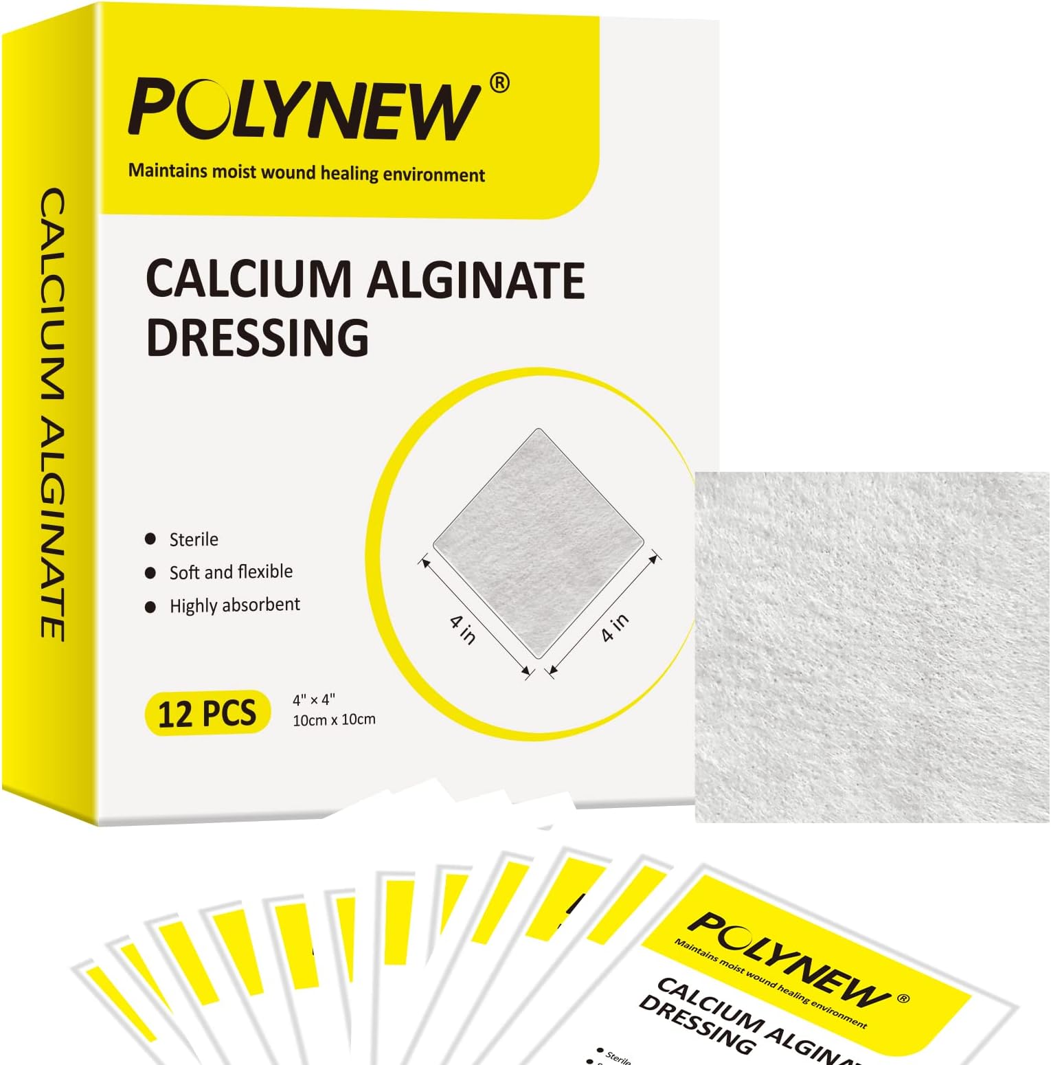 Amazon.com: Areza Medical - Calcium Alginate - Wound Dressing Pads ...