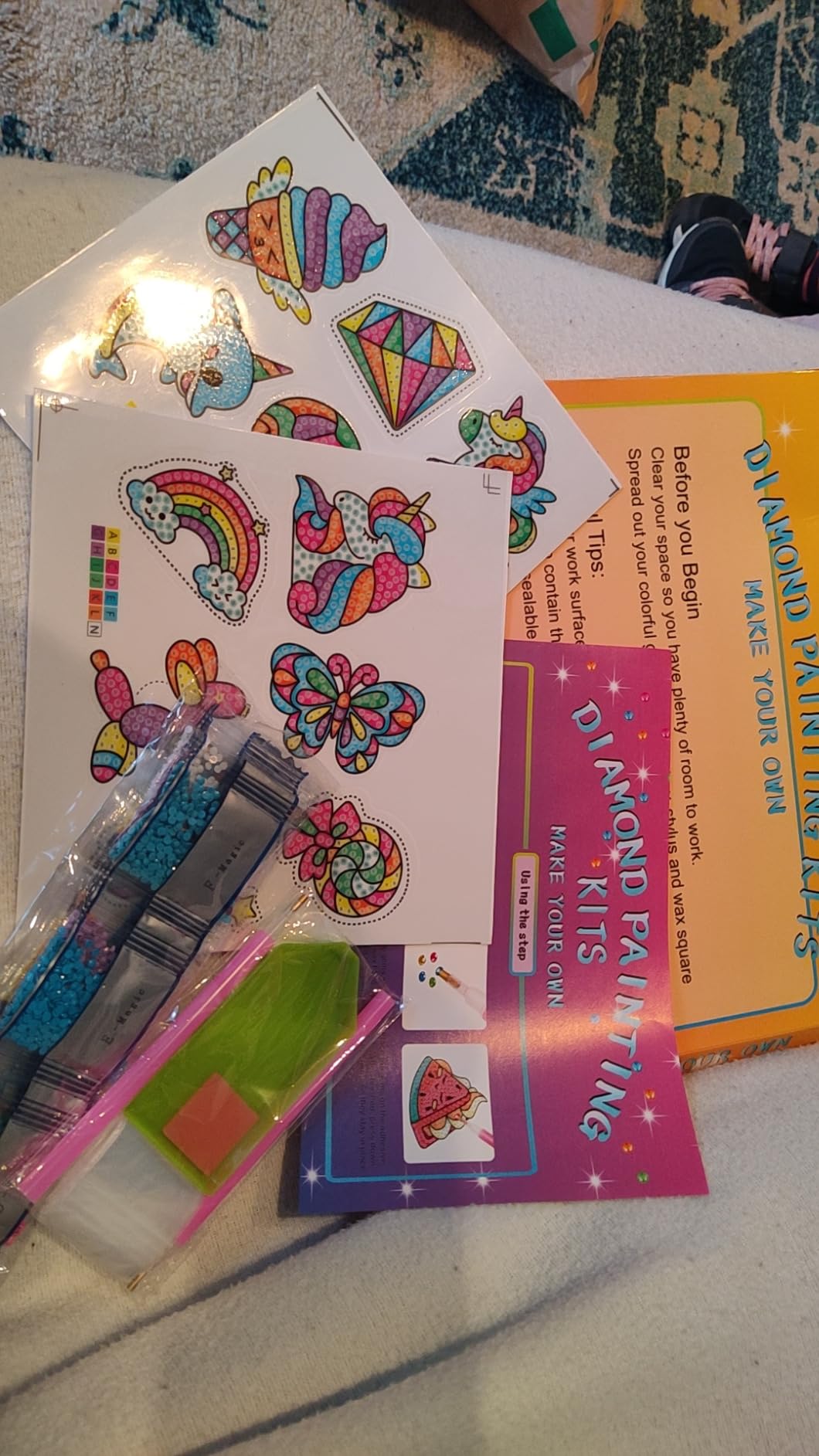 Amazon.com: 5D Diamond Painting Kits for Kids- Gem Paint by Numbers ...