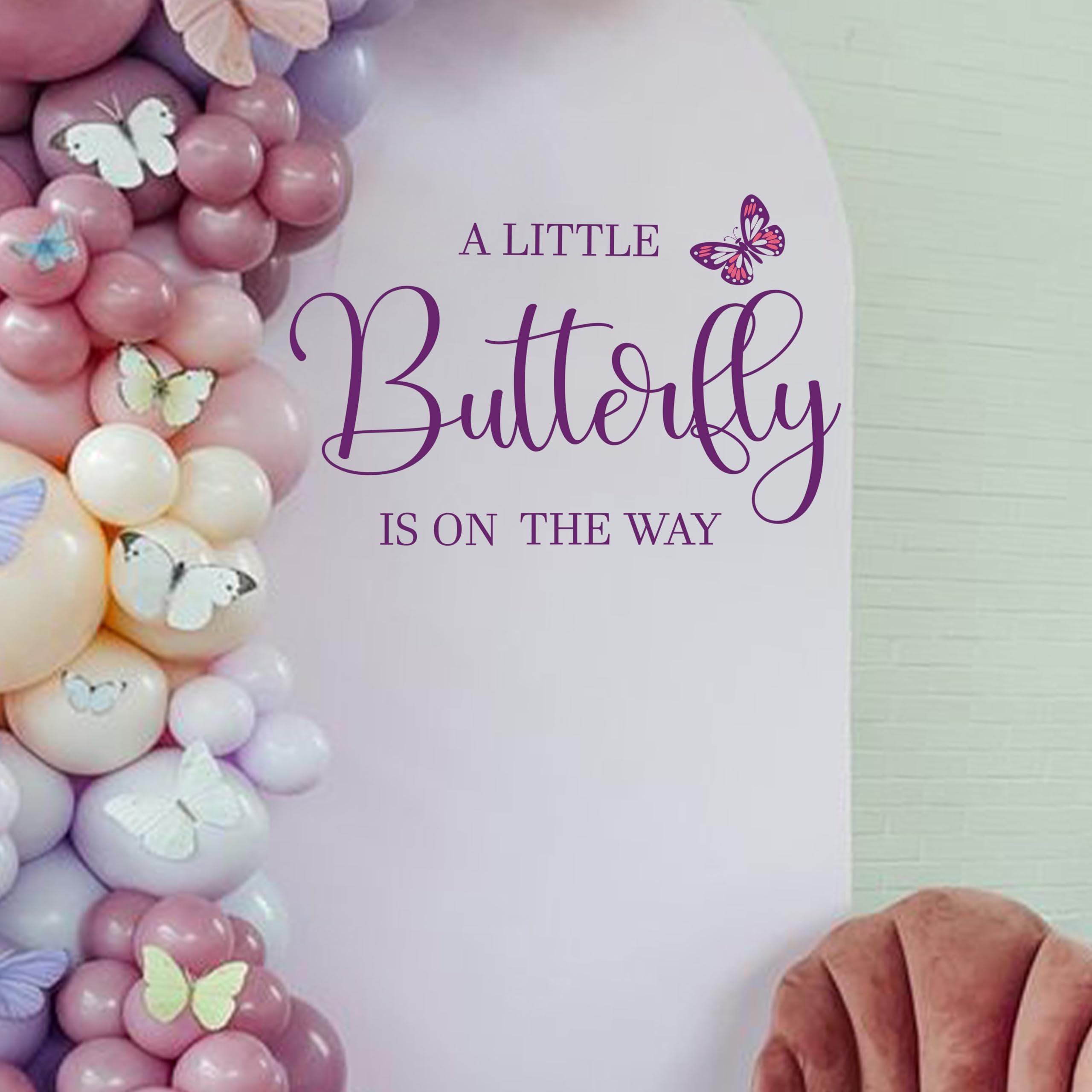 Amazon.com: A Little Butterfly is On Her Way Decal Sign Baby Shower ...