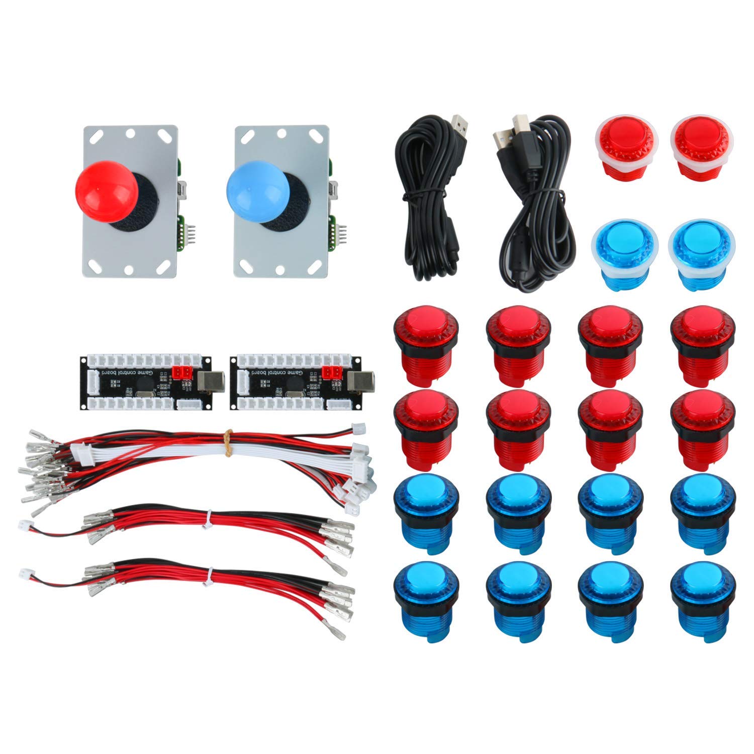 Buy DealMux 2 Player LED Game Buttons and Joysticks DIY kit 2X ...