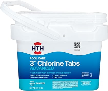 Amazon.com: HTH 42055W Pool Care 3" Chlorine Tabs Advanced ...