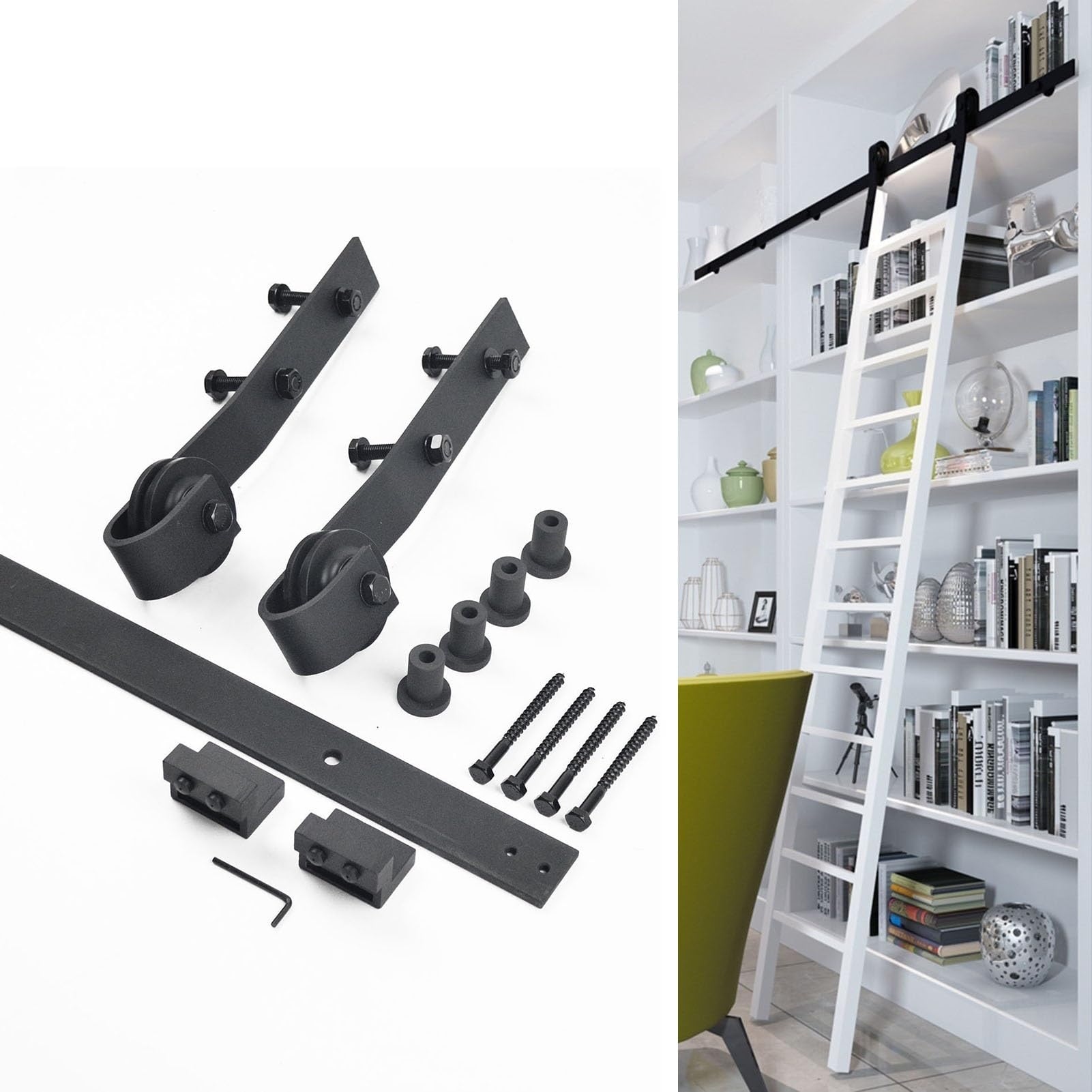Rustic Loft Rolling Ladder