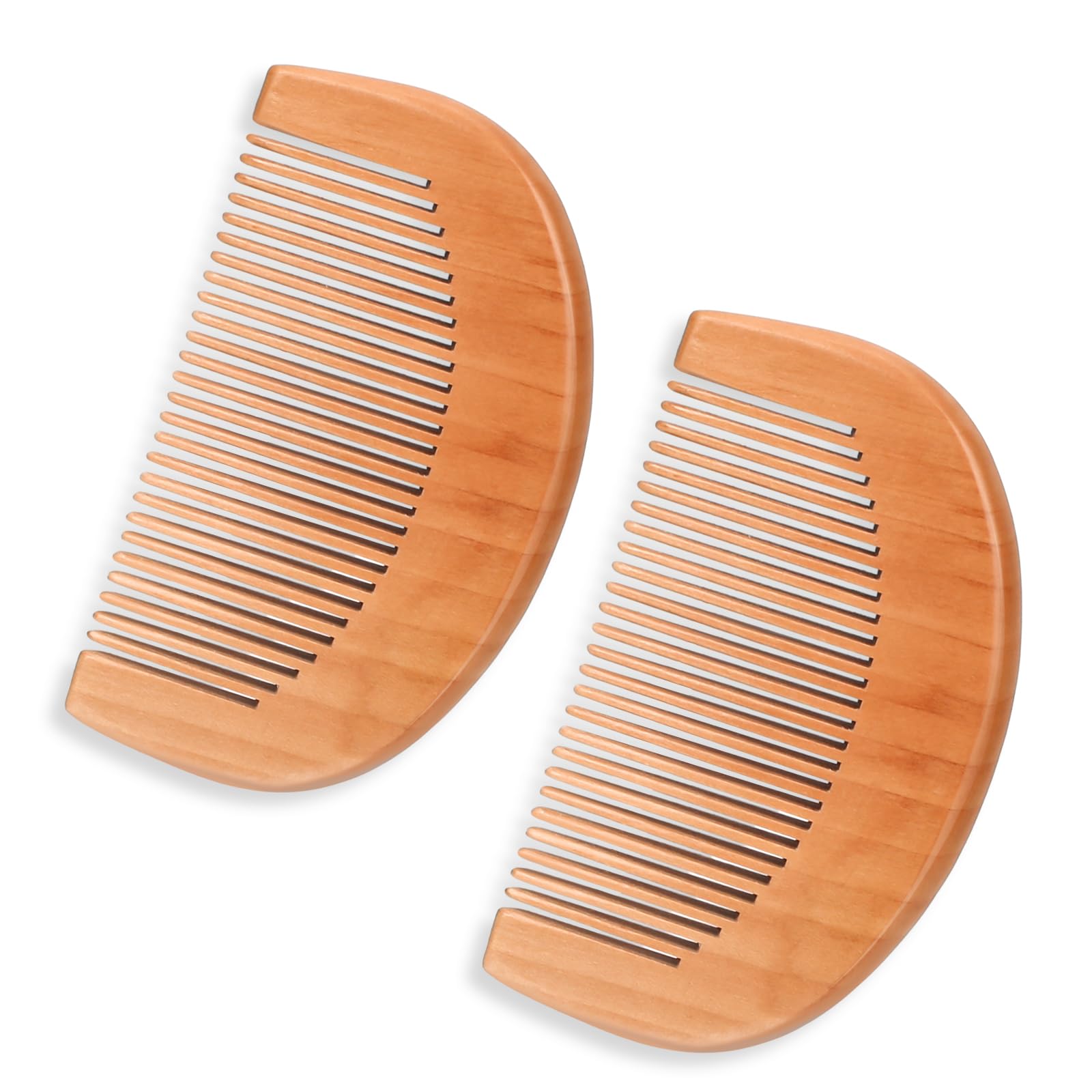 Amazon.com : Mozeat Lens Natural Peach Wood Comb, 2 Pack Mini Wooden ...