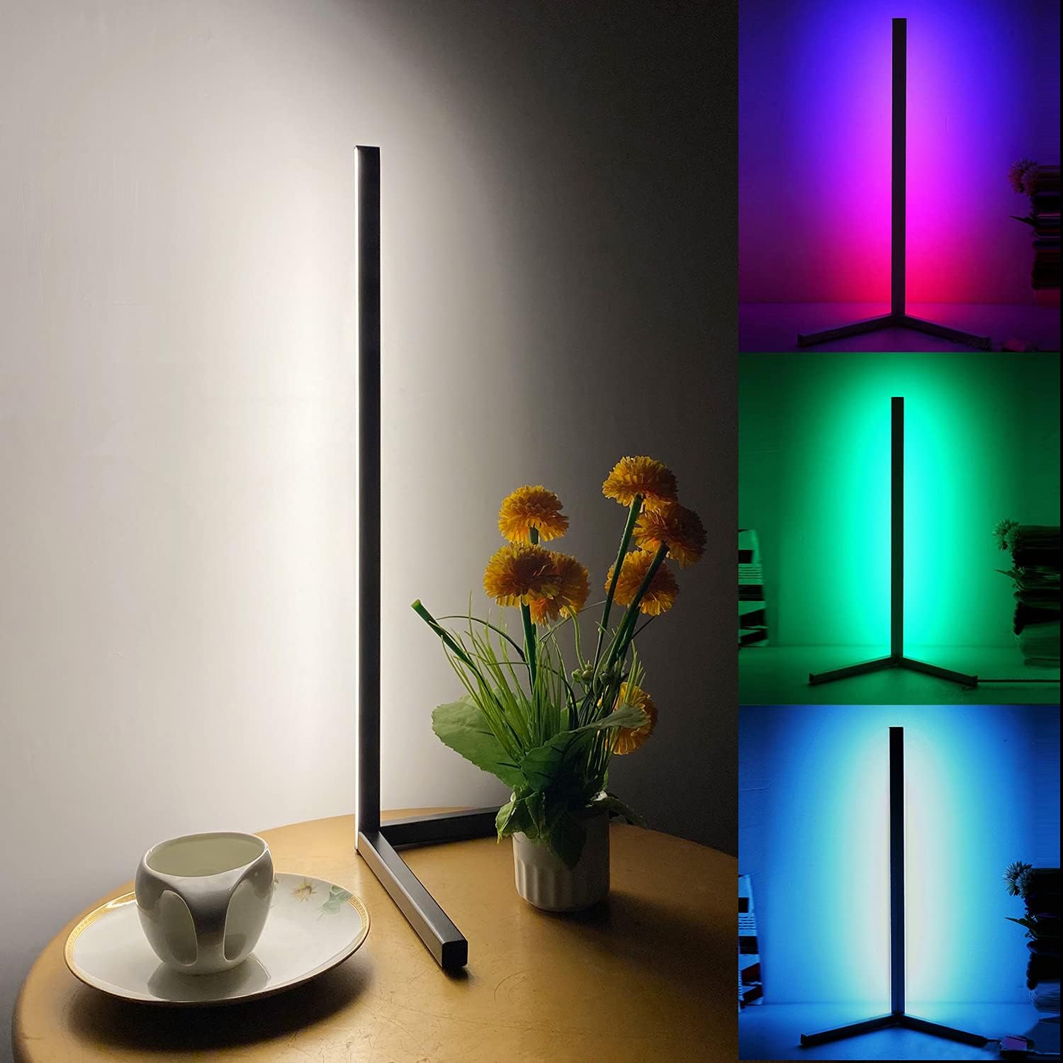 TACAHE Compact Corner Lamp - RGB Color and 3 Level White Light ...