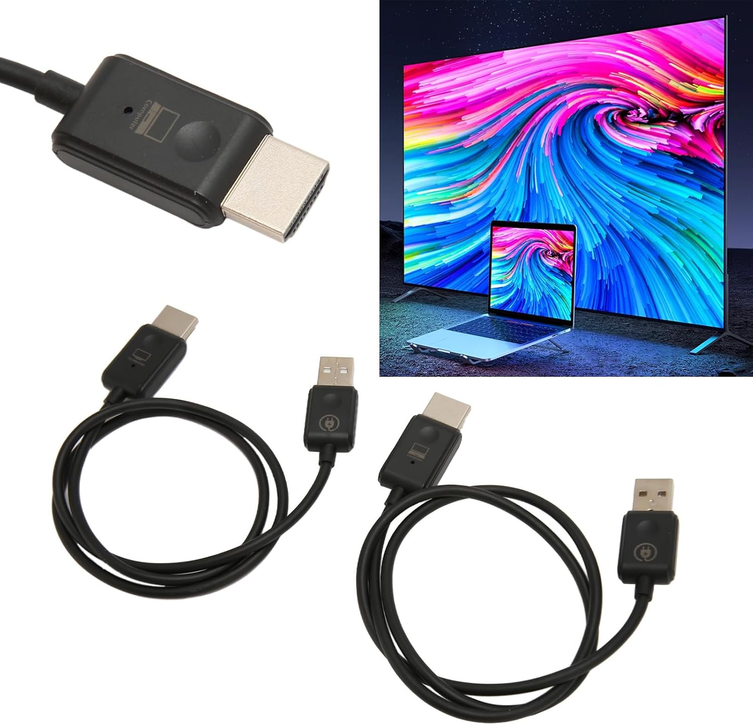 Cuifati Wireless HDMI Transmitter and Receiver, 5GHz 1080P Portable ...