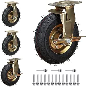 Amazon.com: Industrial Heavy Duty Caster, 2 Silent Fixed Castor + 2 ...