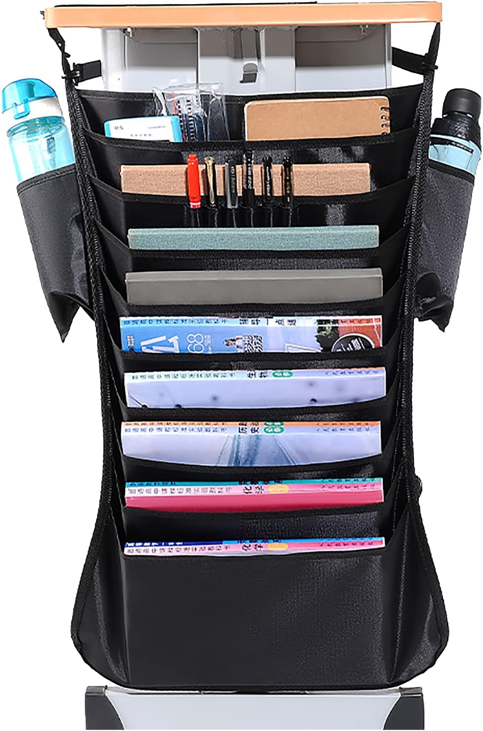 Amazon.com: Desk Side Hanging Book Storage Organzier Pocket Heavy Duty ...
