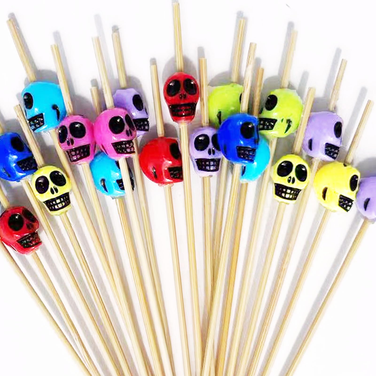 Amazon.com | Halloween Cocktail Picks,100 PCS 4.7 Inch Skull Halloween ...