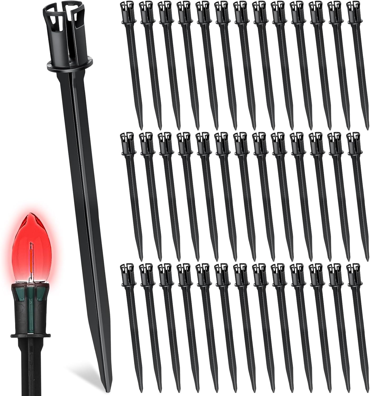 Amazon.com: Colingmill 100 Pcs Christmas Plastic Light Stakes 11.5 Inch ...