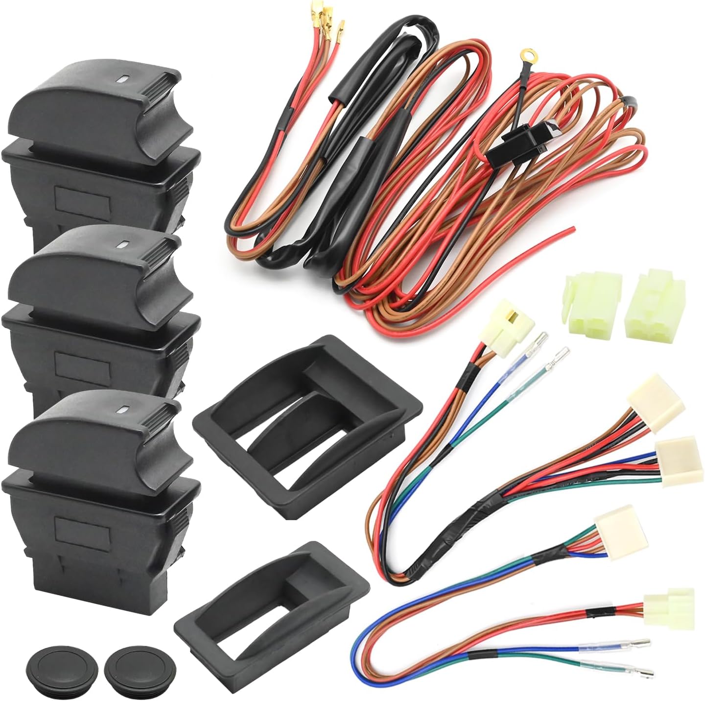 Amazon.com: MDEOOSKY 12V Universal Power Windows Switch Kit, Plastic ...