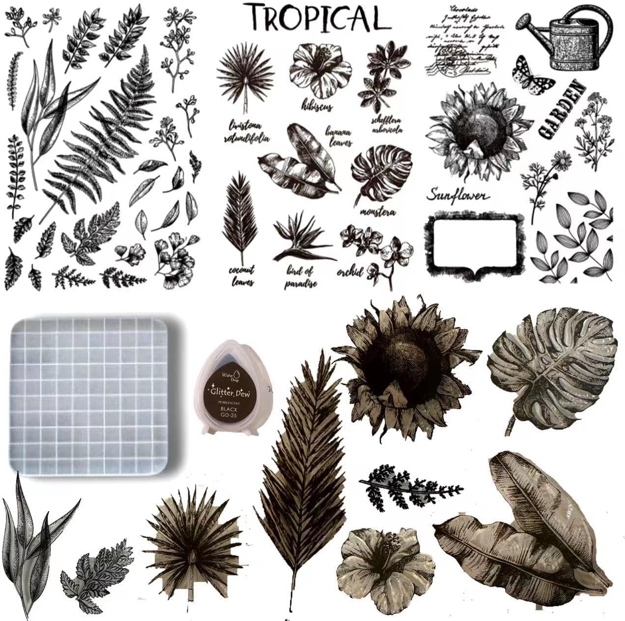 Amazon.com: Acrylic Stamping Blocks Tools Set, BENBO 5 Pieces Assorted ...