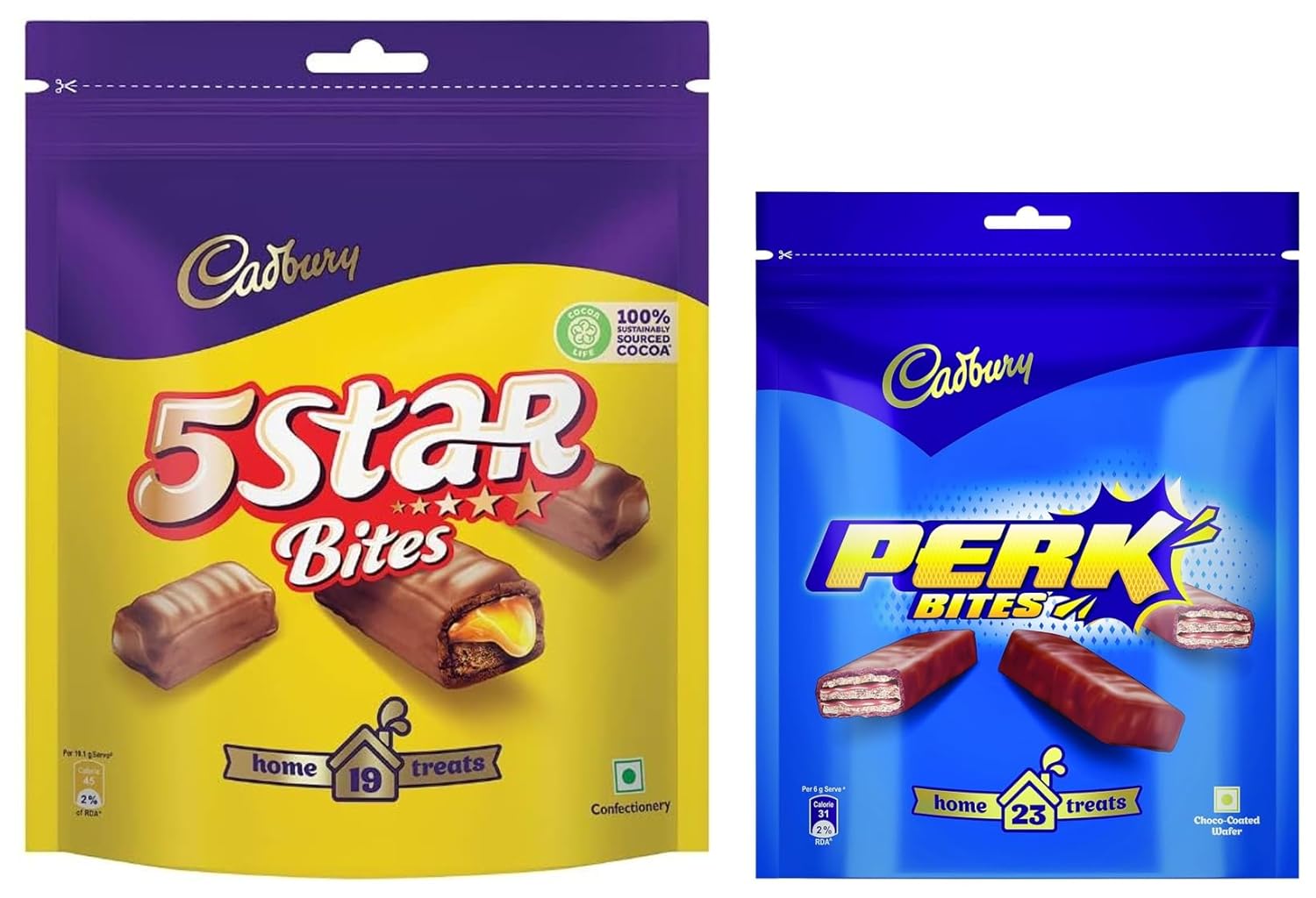 Cadbury 5 Star Chocolate Home Treats Pack, 191.9 Gm & Perk Bites ...
