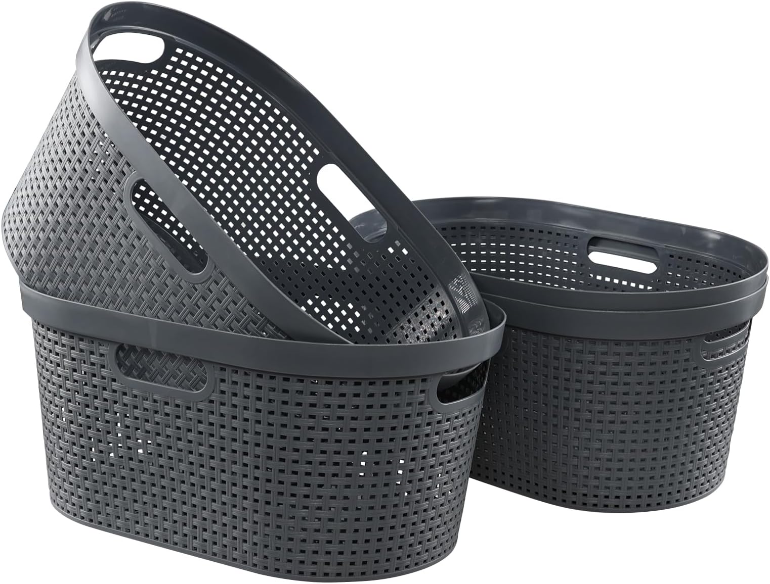 Amazon.com: Ponpong 42 L Plastic Laundry Hamper, Plastic Laundry Basket ...