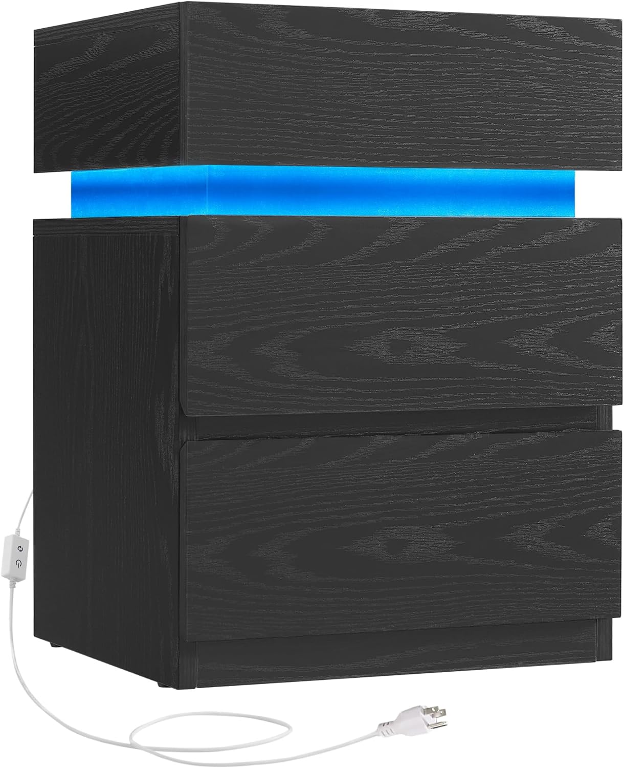 VASAGLE KAILYN Collection - Bedside Table with LED Lights, Adjustable ...