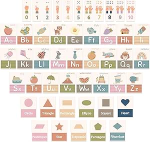 Amazon.com: 48 PCS Boho Alphabet Number Bulletin Board Set ABC Number ...