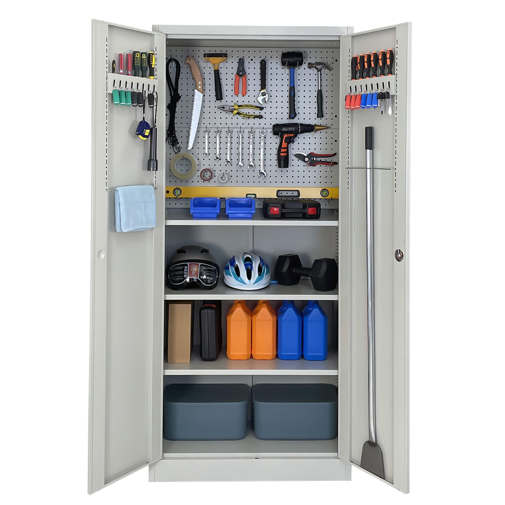 Buy iJINGUR Metal Storage Cabinet with Locking Door and Adjustable ...