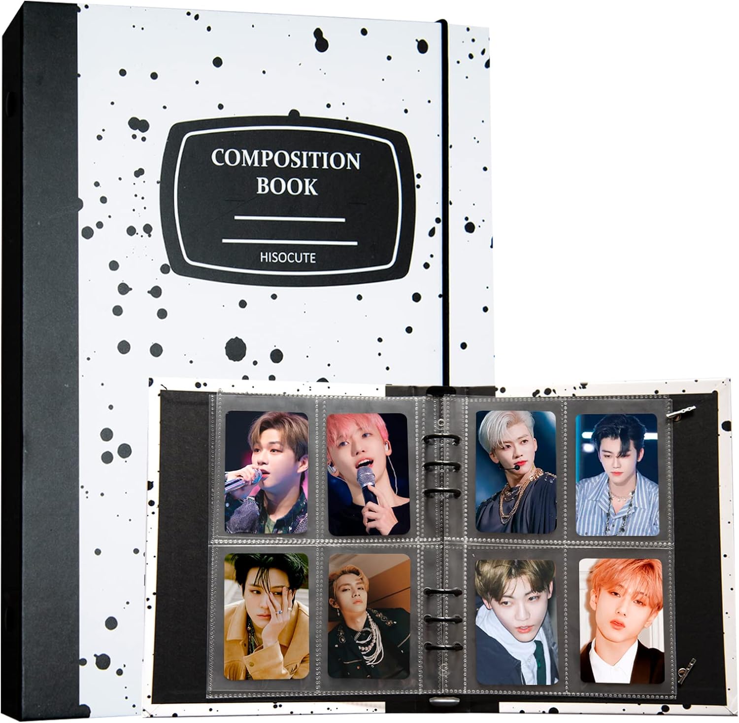 Amazon.com: A5 Photocard Binder with 30 Pcs Inner 6 Ring, Korean Pop ...