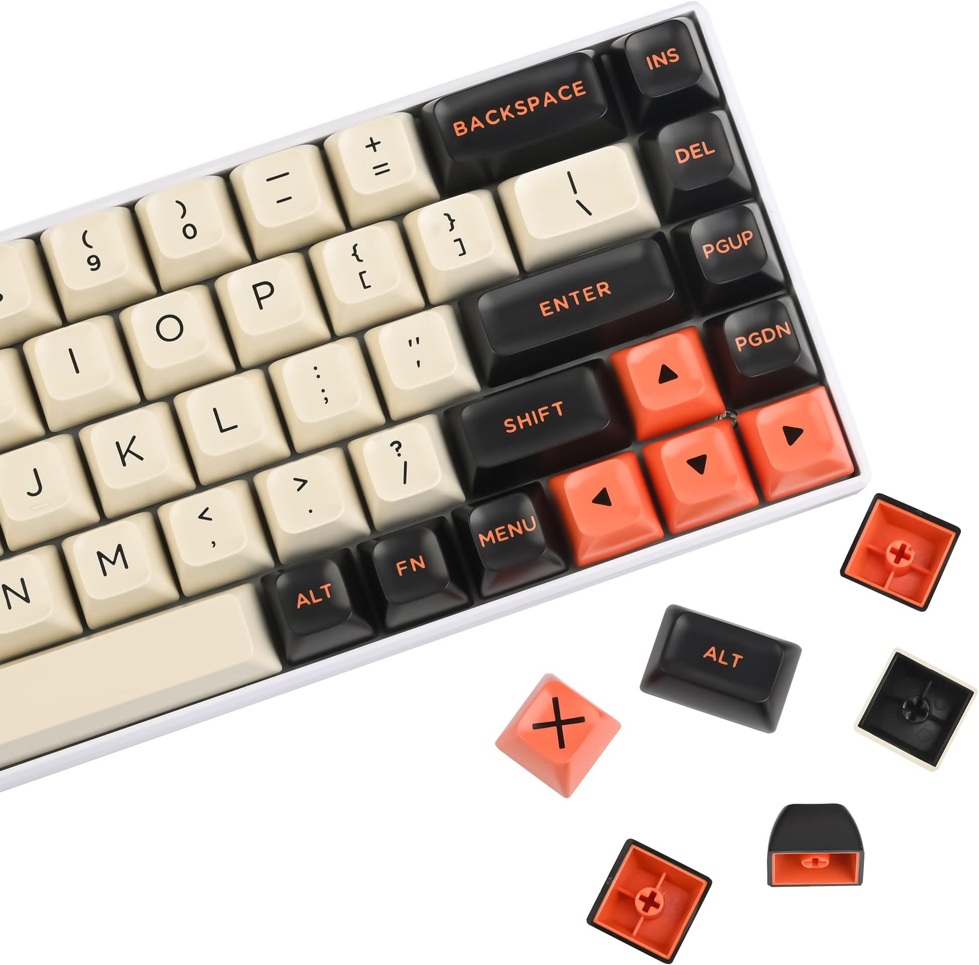 Amazon.com: Owpkeenthy Retro Carbon Keycaps ASA Profile 150-Key Custom ...