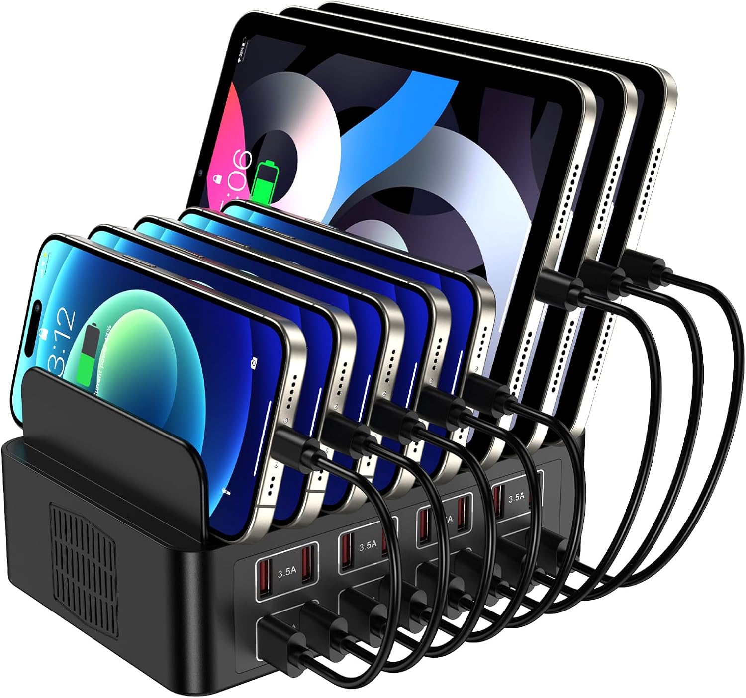 Amazon.com: Charging Station for Multiple Devices, 16 Port USB Charging Station, 175W Ipad ...