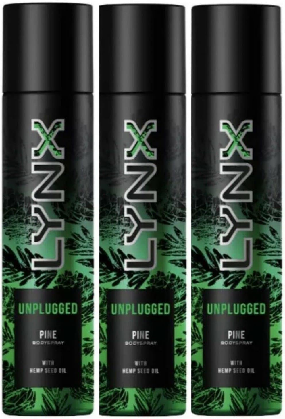 Lynx Unplugged Pine Merns Gents Deodorant Body Spray 100ml 3 Pack ...