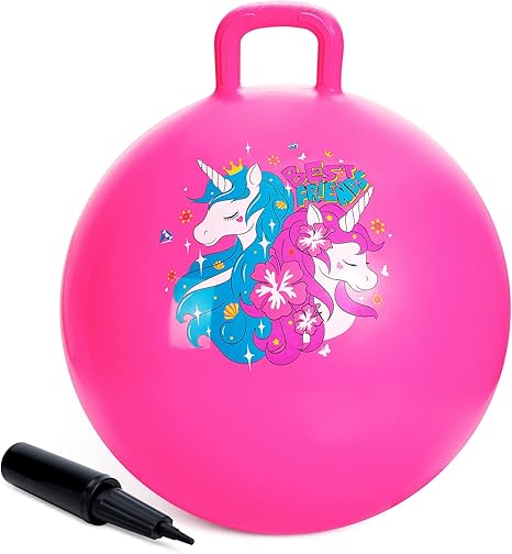 Amazon.com: ZOOJOY Hopper Ball, Pink Bouncy Balls for Kids, 18 Inch Sit ...