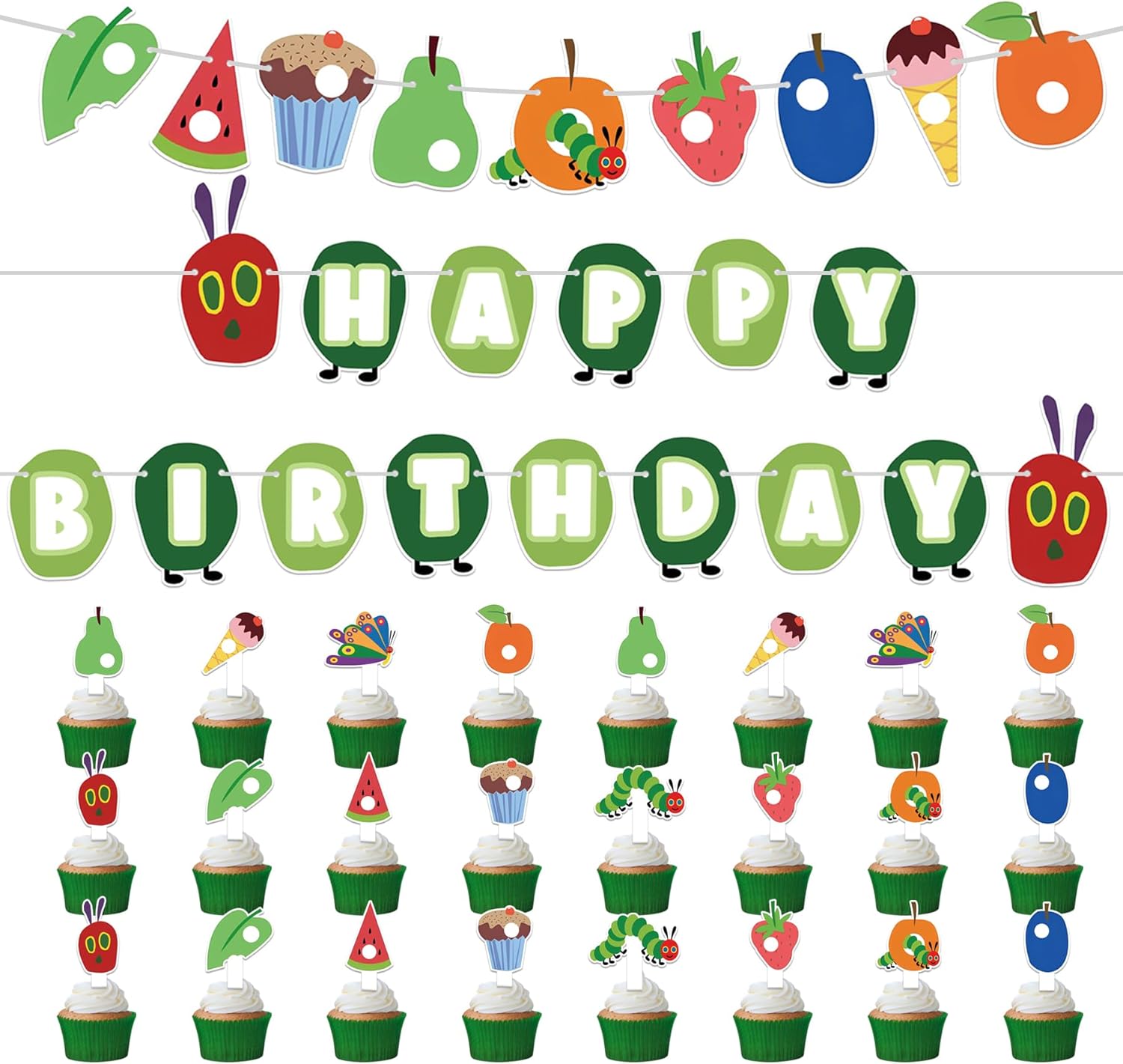 Amazon.com: HOMEZZO Hungry Caterpillar Birthday Party Decorations ...