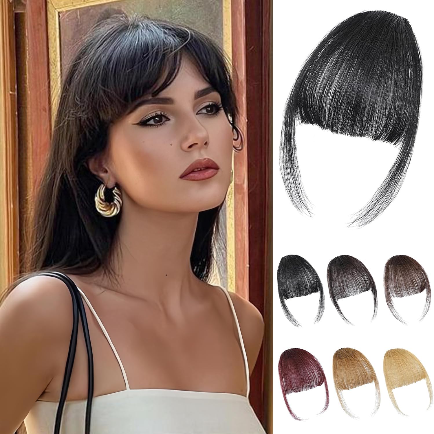 Amazon.com : HH FASHION Clip in Bangs - 100% Human Hair Bangs Clip in ...