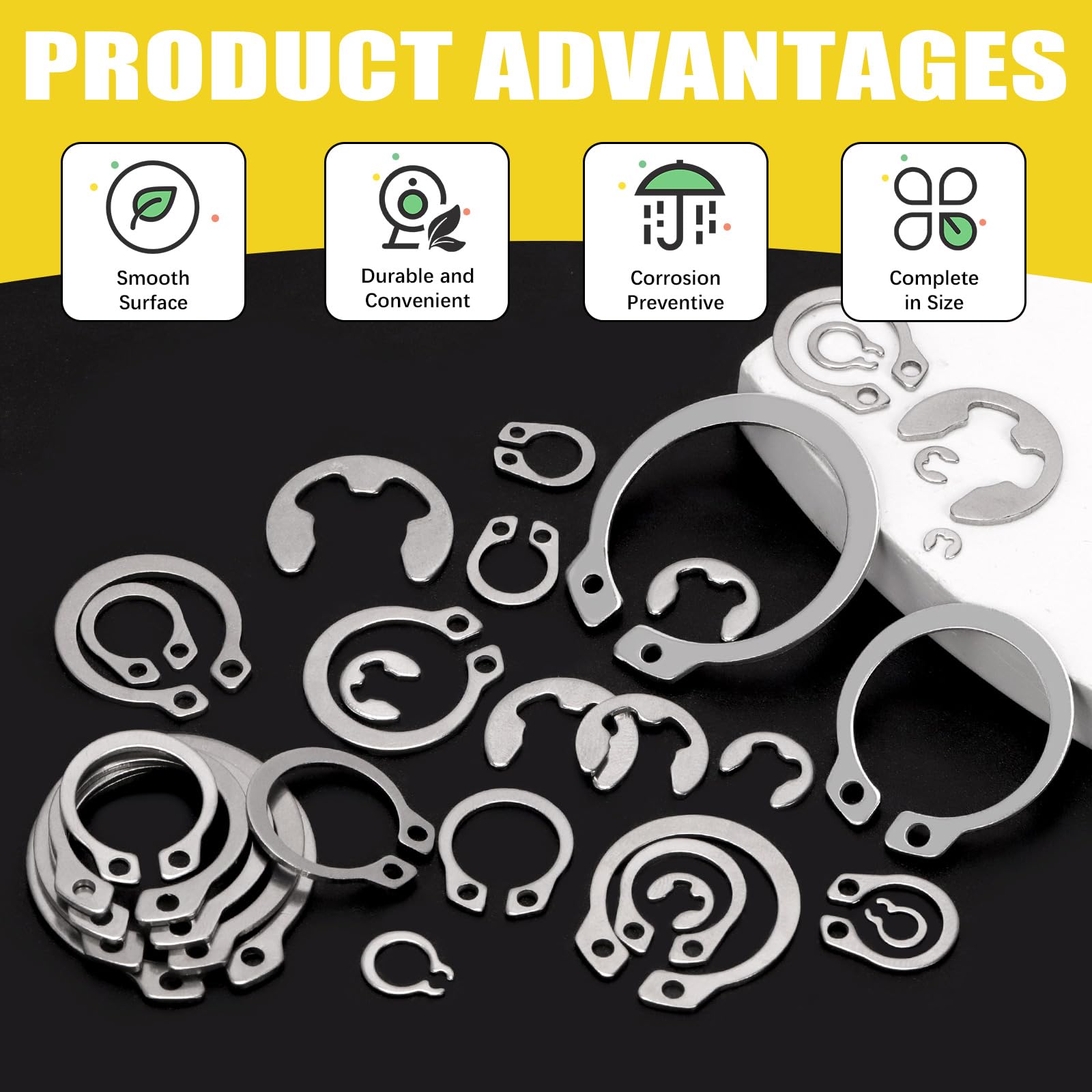 Snapklik.com : Mardatt 303Pcs Stainless Steel 21 Sizes C-clip External ...