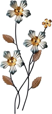 Amazon.com: Sintosin Hanging Small Metal Flower Wall Art Decor 6 X 15 ...