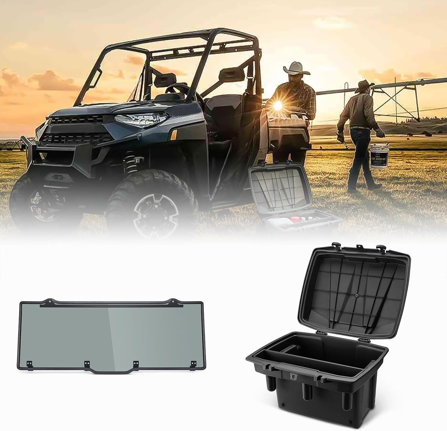 Amazon.com: KEMIMOTO Rear Window and 21L/5.5Gal UTV Bed Storage Box ...