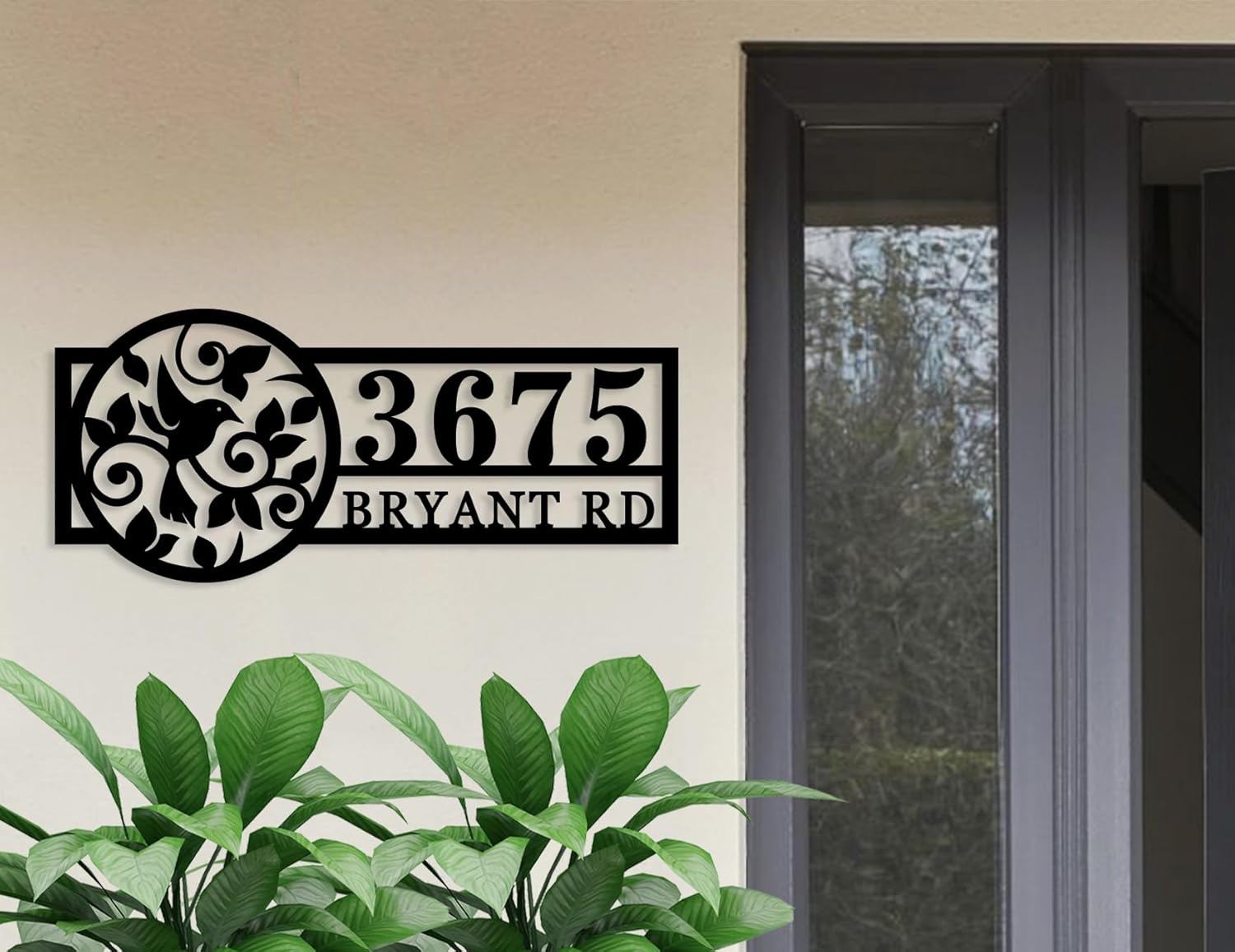 Amazon.com: Personalized Address Sign With Bird – Modern Metal House ...