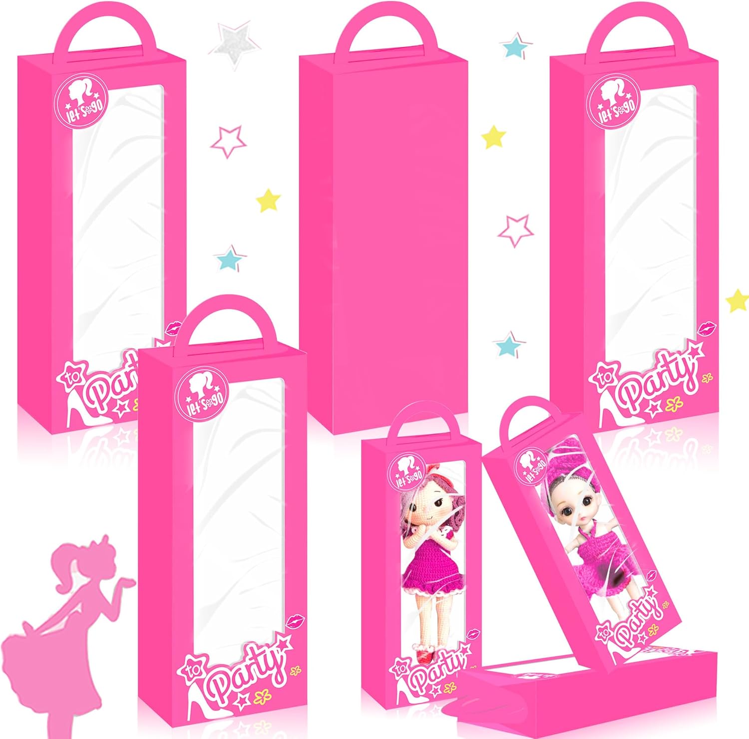 Amazon.com: JeVenis 12 PCS Let's Go Party Supplies Pink Candy Boxes Let ...