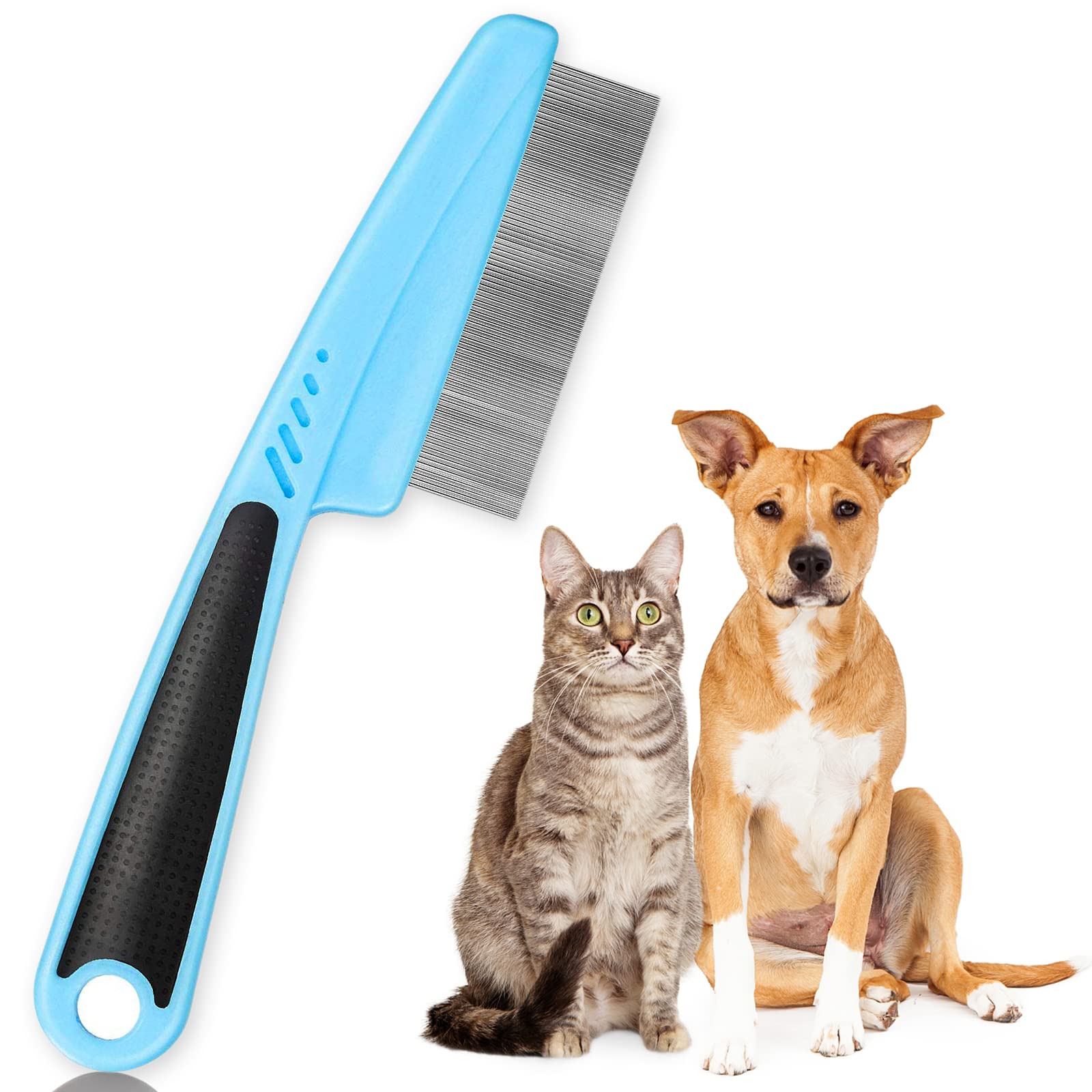 For Dogs 3-Piece Flea Comb Set For Pets - Stainless Steel Fine-Toothed ...