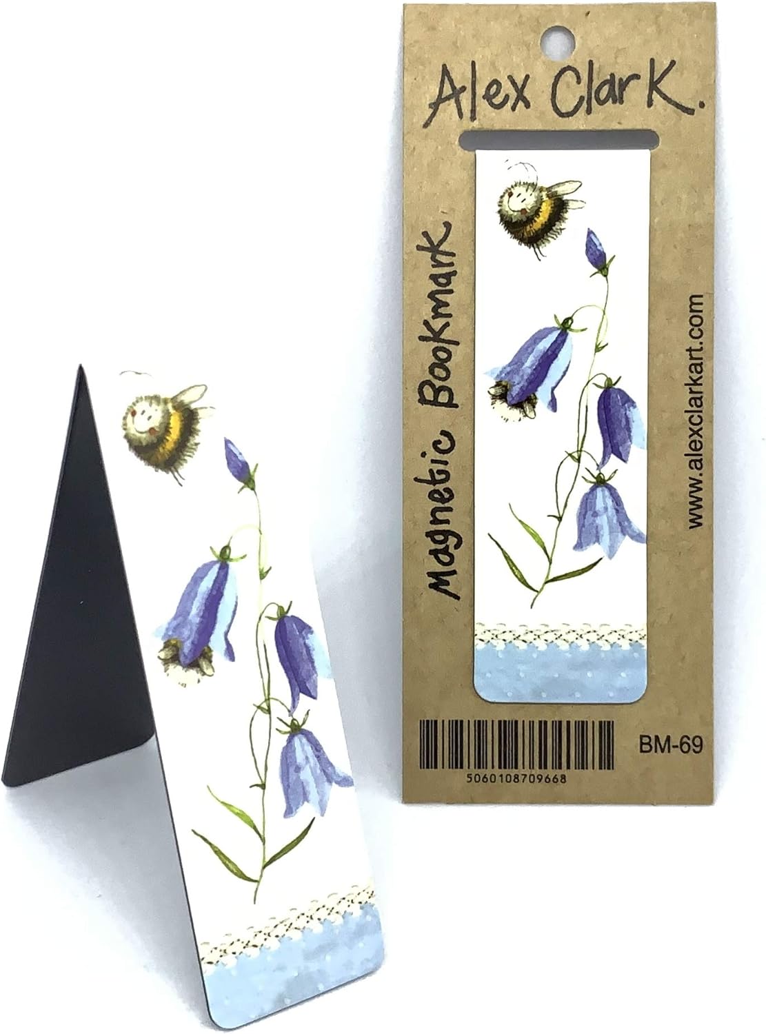 ALEX CLARK BEE & Harebell Magnetic Bookmark - Bees - Flowers - Art ...