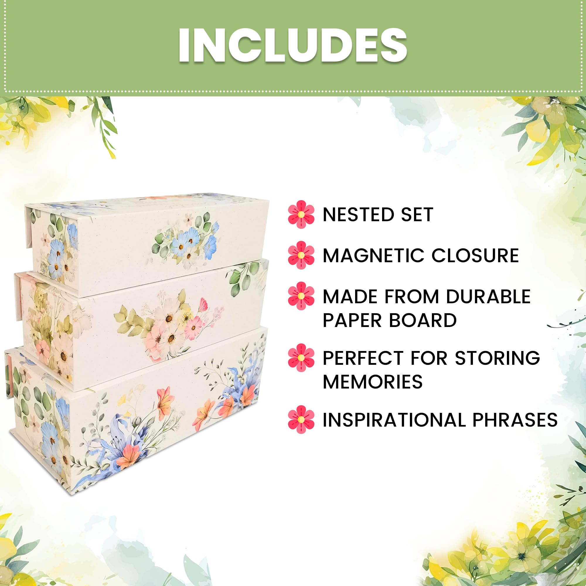 Snapklik.com : VOTUM Set Of 3 Nesting Hinged Lid Storage Boxes ...